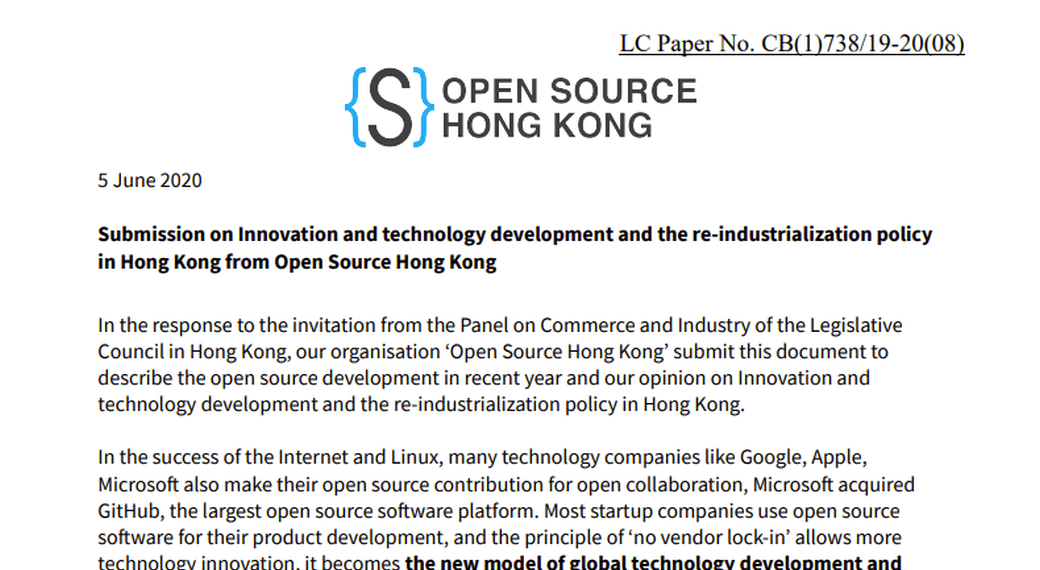 Submission on Innovation and technology development policy from Open ... Submission on Innovation and technology development policy from Open ...